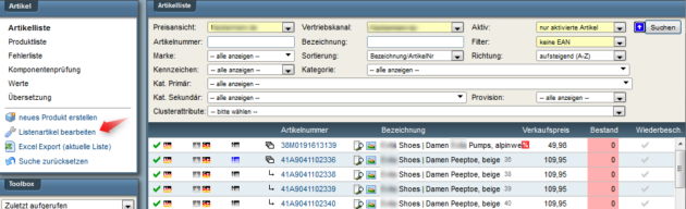 TB.One: Processing list articles | Tradebyte Software GmbH